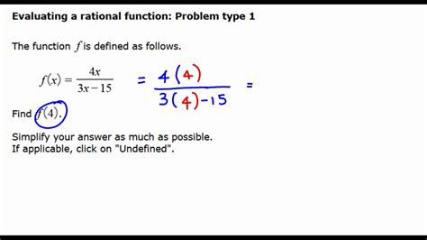 Evaluating A Rational Functionproblem Type 1 Youtube