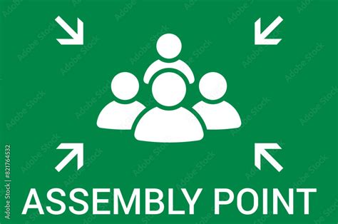 Emergency Evacuation Assembly Point Sign Assembly Point Icon Safety
