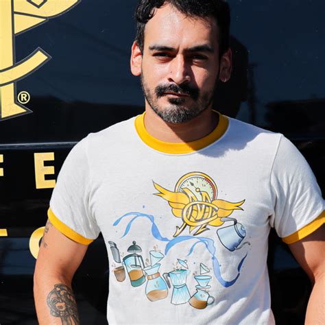 Yellow Ringer T Shirt Cafe Moto