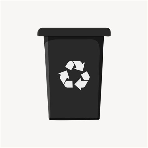Black Recycle Bin Environment Illustration Free Vector Rawpixel