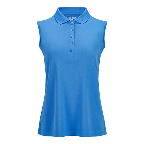 Jrb Pique Sleeveless Polo Azure Blue Suitably Sporty