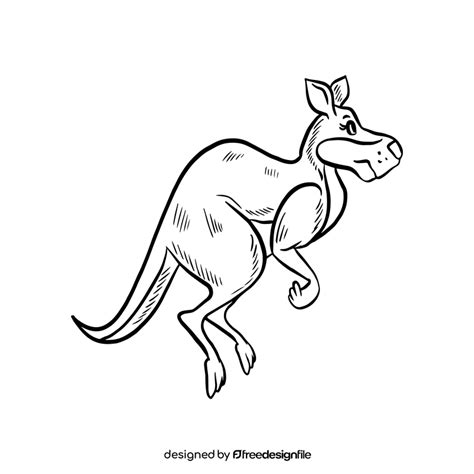 Cute Kangaroo Black And White Clipart Free Download