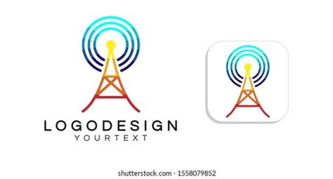 Antenna Logo Design Icon App Smartphone Stock Vector Royalty Free