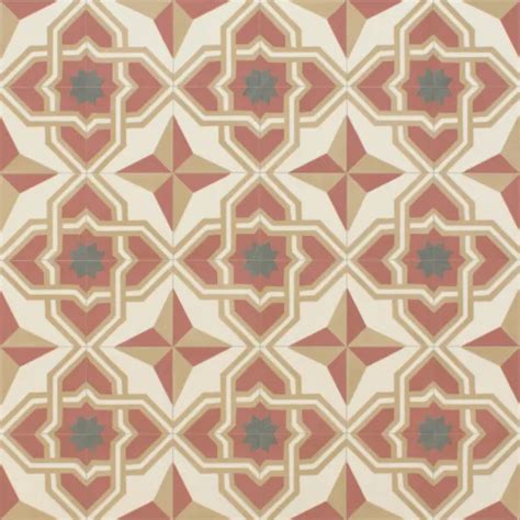 Sol Vinyle Kitchen Carreaux De Ciment Seventies Beige Et Terracotta Rouleau De 4m X 20m