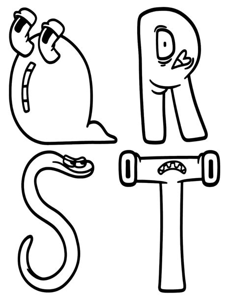Alphabet Lore Q R S T Ausmalbilder Kostenlos Herunterladen Ausdrucken