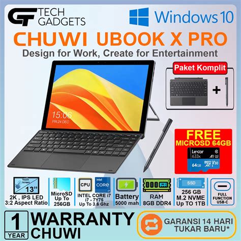 Jual Chuwi Ubook X Pro 13 Inch 2k Ram 8gb Ssd 256gb Intel Core I7 New