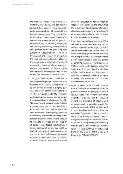 Transforming Humanitarian Coordination Ocha Strategic Plan 2023 2026