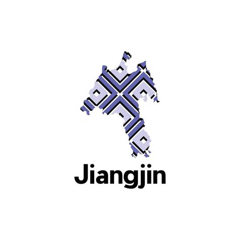 Map Of Jiangjin Modern Geometric Illustration Map Of China Country