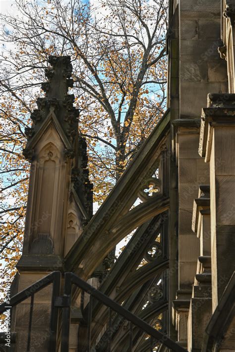 The Flying Buttresses Of The Dexter Chapel Mausoleum A Gothic Revival Mausoleum Designed By