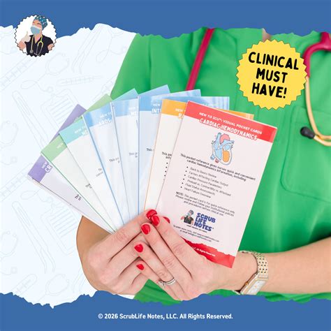 Ultimate New To Icu® Pocket Card Bundle 8 Card Set Scrublifenotes®