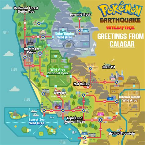 Reupload California Inspired Fakemon Region Overworld Map And