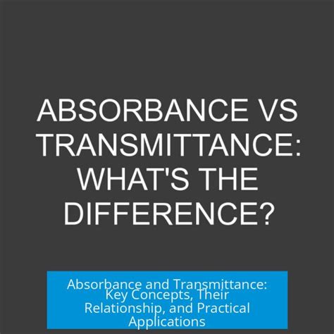 Absorbance And Transmittance Key Concepts Their Relationship And