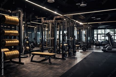 Gym With Barbells And Different Equipment Luxurious Aesthetic Created