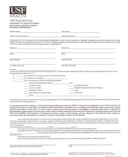 64 Hipaa Medical Records Release Form Page 5 Free To Edit Download