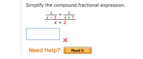 Solved Simplify The Compound Fractional Expression