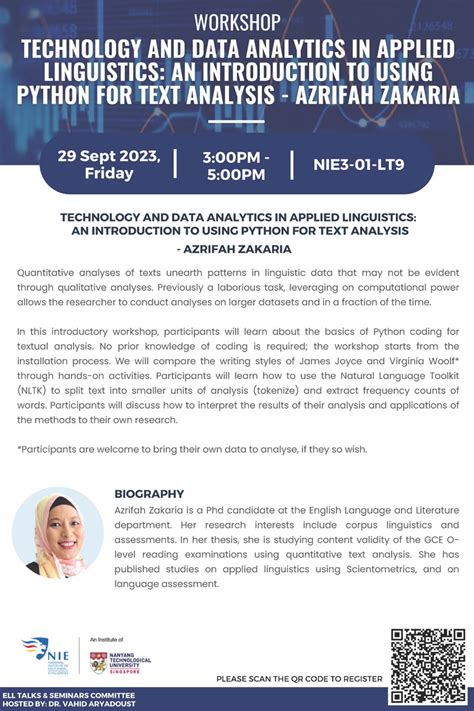 Workshop Technology And Data Analytics In Applied Linguistics An Introduction To Using Python