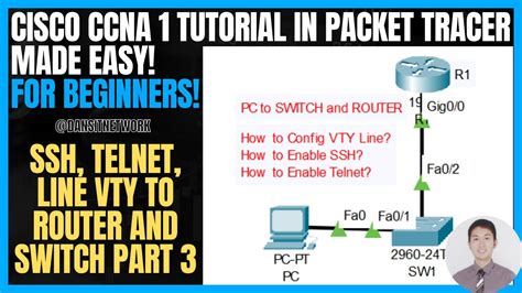 Day 3 Ssh To Switch Line Vty Config Packet Tracer Part 3 Youtube