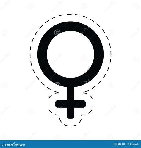 Female Gender Sex Symbol Cut Line Stock Illustration Illustration Of