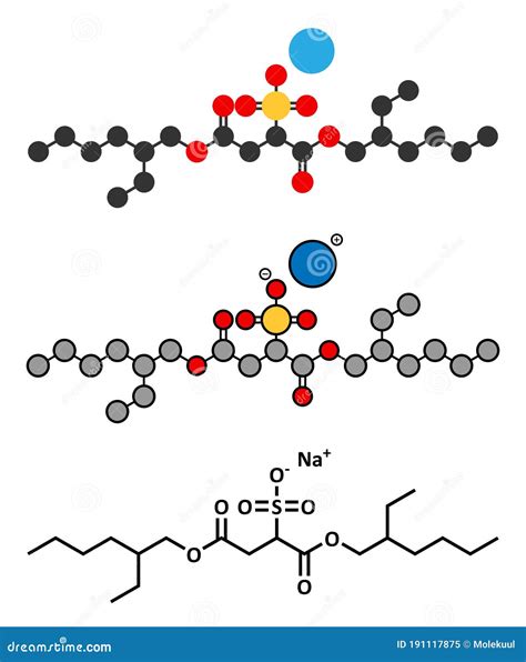 Docusate Sodium Molecular Structure Cathartics Ball And Stick 3d