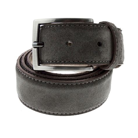 Buy Grey Mens Belt For Jeans Real Suede Leatherbeltsonline