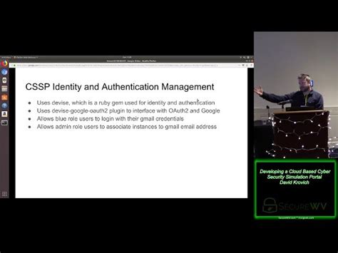 Conference Talks Talk Developing A Cloud Based Cyber Security Simulation Portal From Youtube