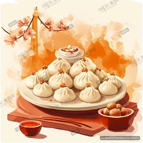 Ai创作图南翔小笼包插画 灌汤包插画 传统肉包插画 美味小笼包装饰画 灌汤小笼包插画 生煎包插画 肉包插画 水煎包插画 蟹黄包插画 手绘小笼包 南翔小笼包装饰画 蟹黄灌汤包插画 中式点心插画