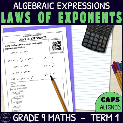 Simplifying Algebraic Expressions With Laws Of Exponents Grade 9