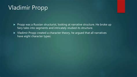 Vladimir Propps Theory Of Characters Pptx