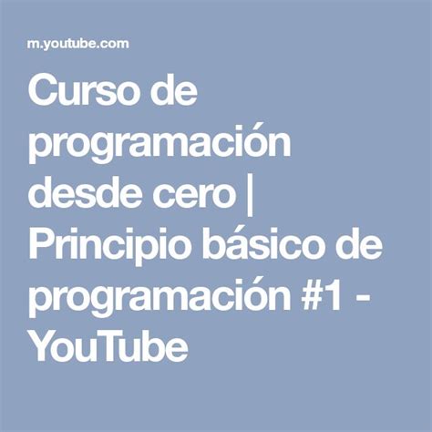 The Words Curso De Programion Desde Cero Princio Basico De