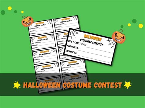 Halloween Costume Contest Voting Cards Printable Ballot Pdf Download