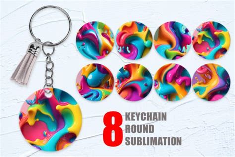 Keychain 3d Liquid Colorful Graphic By Artnoy · Creative Fabrica