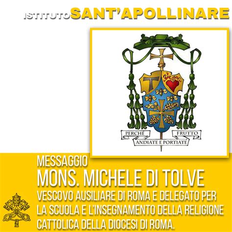 Messaggio Del Vescovo Michele Di Tolve Istituto Pontificio Paritario Santapollinare