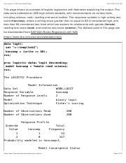 Proc Logistic SAS Annotated Output Pdf Proc Logistic SAS Annotated Output