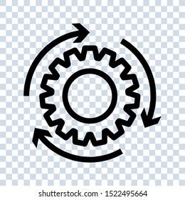 Agile Process Line Icon Gear Arrow Stock Vector Royalty Free Shutterstock