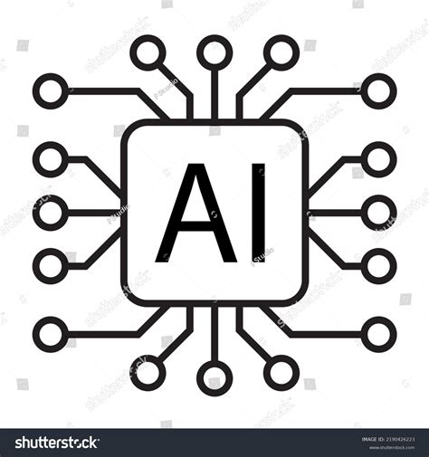 Artificial Intelligence Ai Processor Chip Vector Stock Vector Royalty