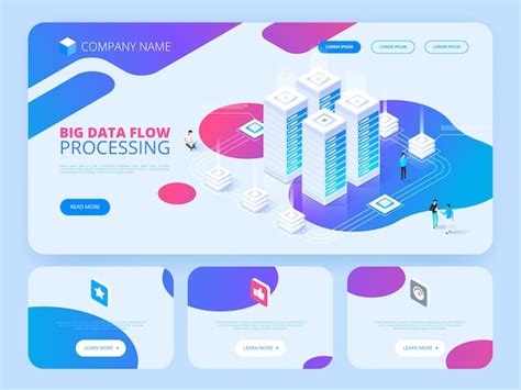 Premium Vector High Technology Concept Big Data Flow Processing