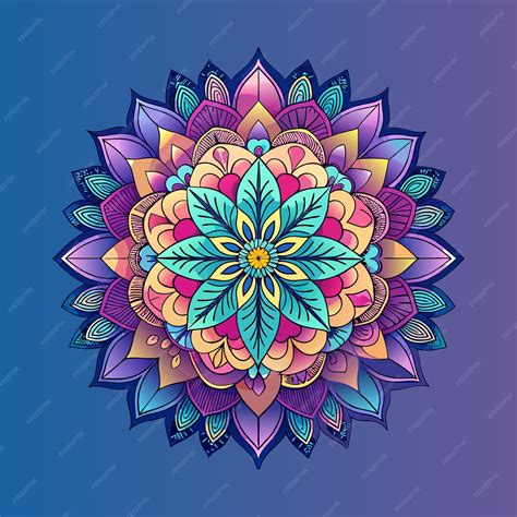 A Colorful Flower Mandala Design With The Word Quot The Quot Premium