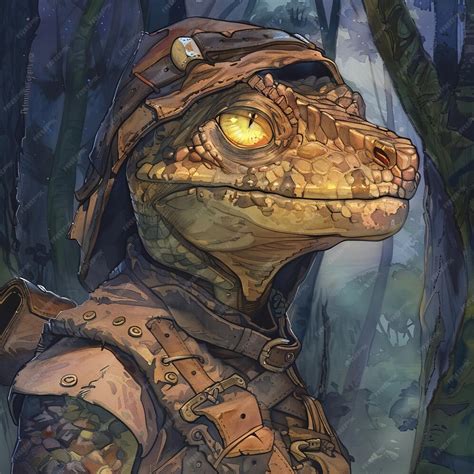 Premium Photo Illustration Of A Fantasy Reptile In The Forest Digital