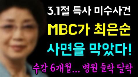 뉴스반장 뇌피셜 최은순 31절 특사 Mbc가 막았다ㅋ Soop Vod