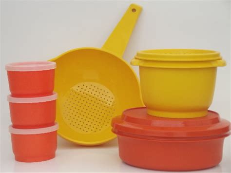 Vintage Tupperware Lot Retro Orange And Yellow Kitchenware And Containers