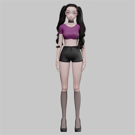 Basic Cute Girl V33111 3d Model By Nickianimations