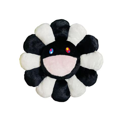 Takashi Murakami Flower Pillow Cushion Black And White Kaikai Kiki