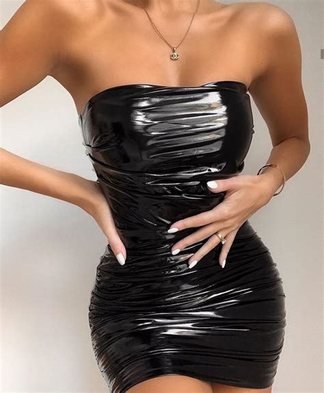 Pin On Vinyl Clothing Tight Dress Outfit Fashion Outfits Fancy Outfits