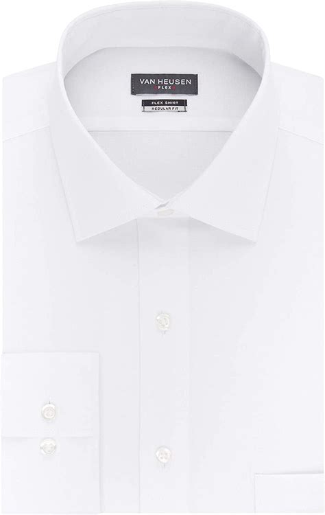Van Heusen Mens Dress Shirt Regular Fit Flex Collar Stretch Solid 165