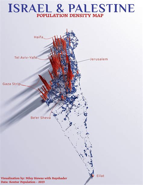 Oc A 3d Population Density Map Of Israel And Palestine Rmapporn