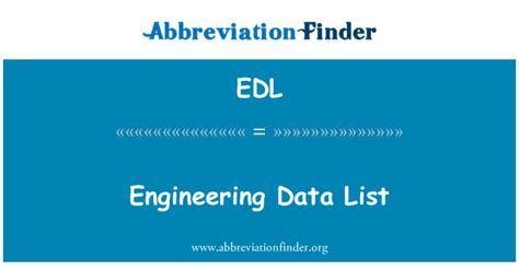 Edl Stands For Engineering Data List Abbreviation Finder