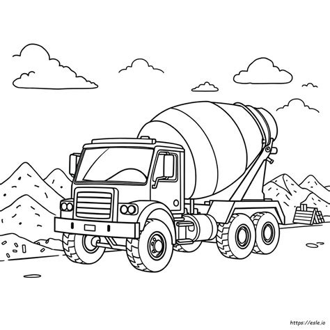 Free Printable Cement Truck Coloring Pages