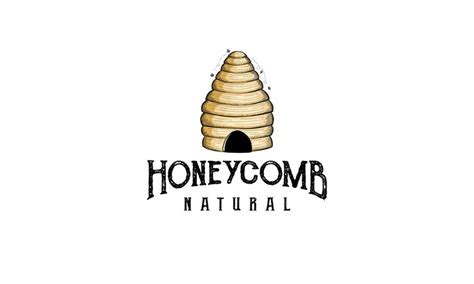 Logotipo De Panal De Abejas Colmena Con Abejas Volando Por Todas Partes