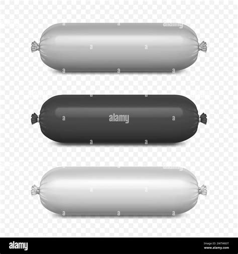 Vector 3d Realistic Blank White Polyethylene Sausage Pie Or Ice Cream