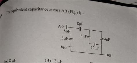 The Problem Is To Find The Equivalent Capacitance Between Points A And B
